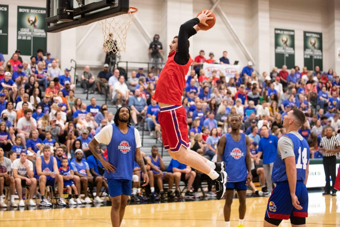 Red team tops Blue on unlikely buzzer beater at 14th annual Rock Chalk ...